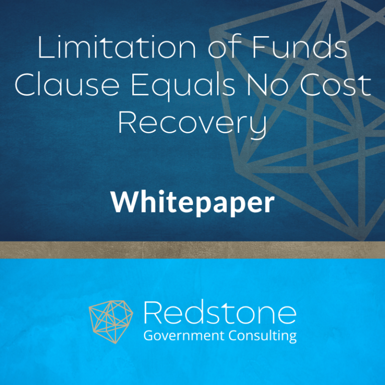 Limitation of Funds Clause Equals No Cost Recovery | Redstone ...